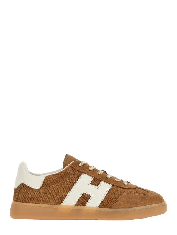 Hogan Suede Sneakers With Monogram - Brown