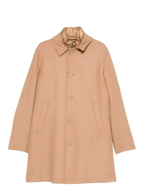 Herno Single-breasted Coat With Padding - Nude & Neutrals