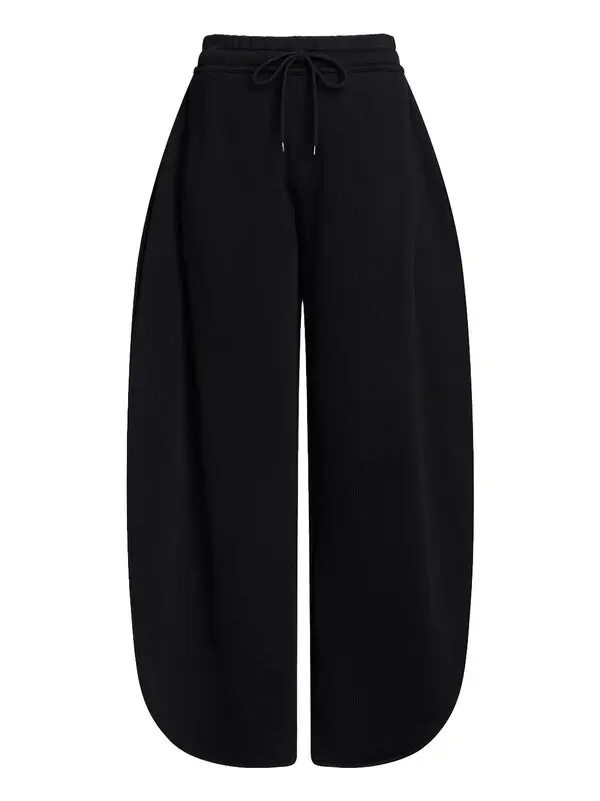Alaïa Petal Jogger In Fleeced Cotton With Slit - Black