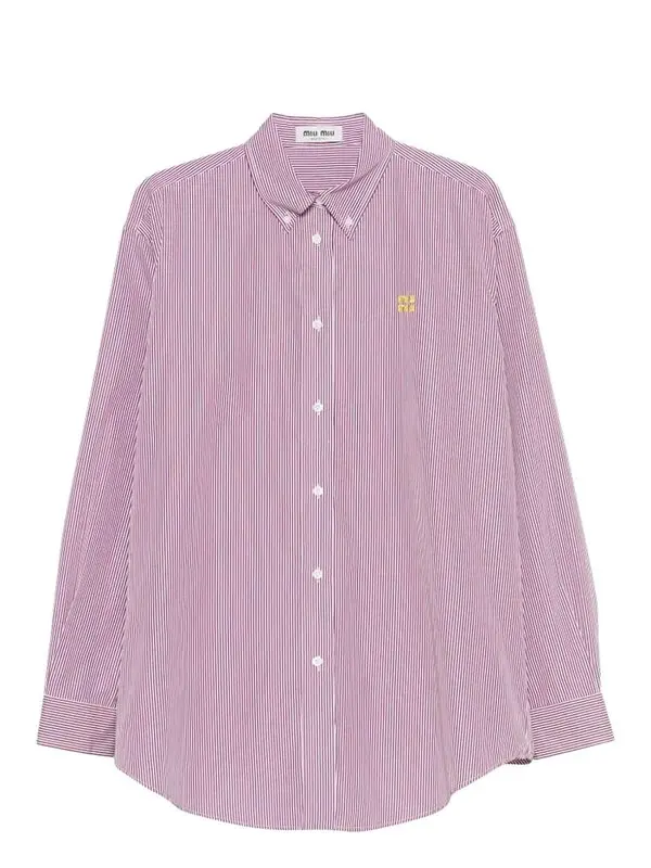 Miu Miu Stick Poplin Shirt - Red