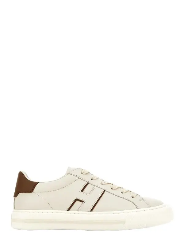 Hogan H691 Smooth Leather Sneakers - Nude & Neutrals