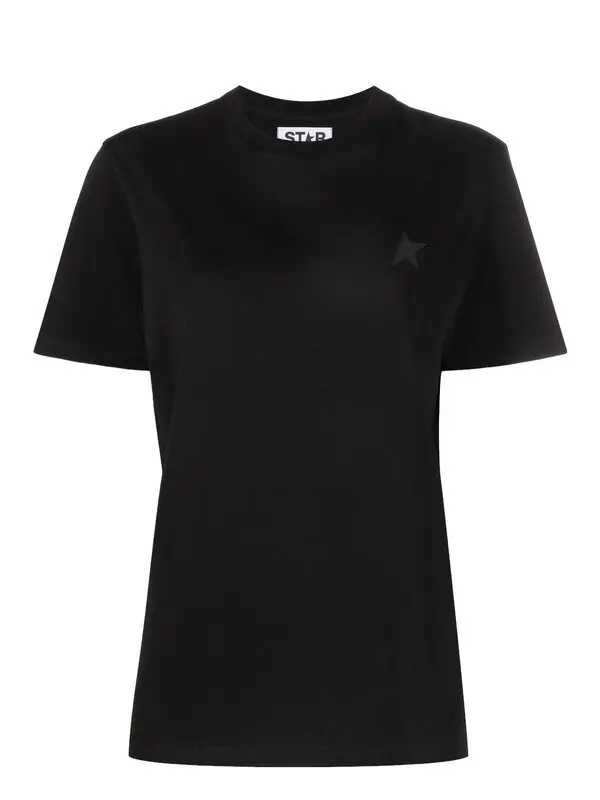 GOLDEN GOOSE T-shirt With Tonal Star - Black