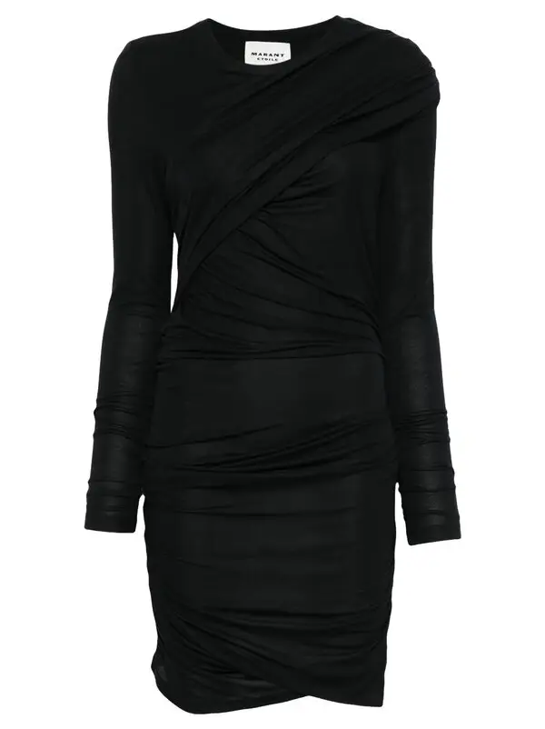 MARANT ETOILE Denise Draped Jersey Mini Dress - Black