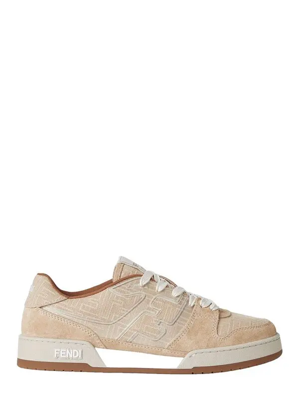 Fendi Match Sneakers In Jacquard Ff - Nude & Neutrals