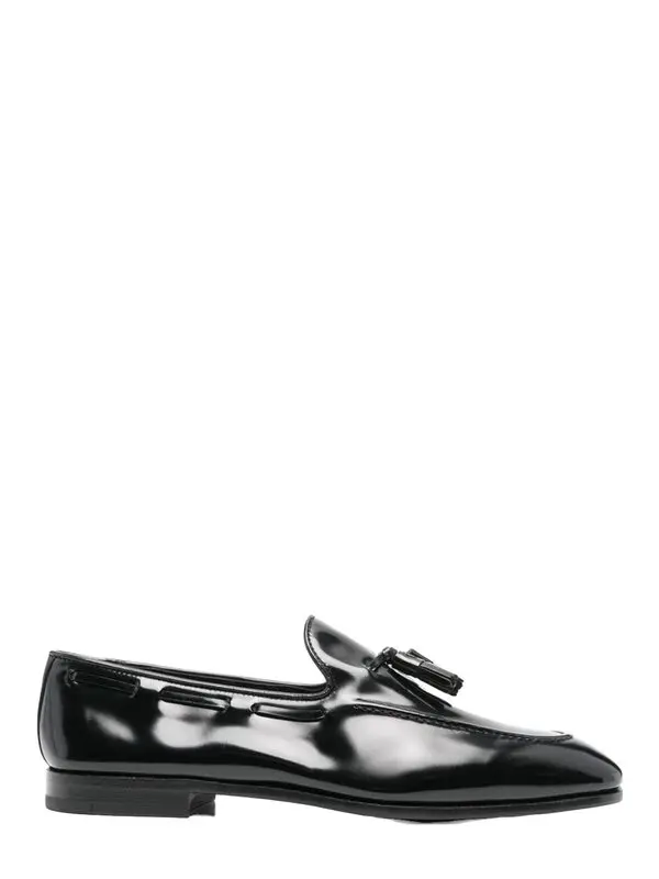 Church's Maidstone Polished Fumé Leather Loafers - Black