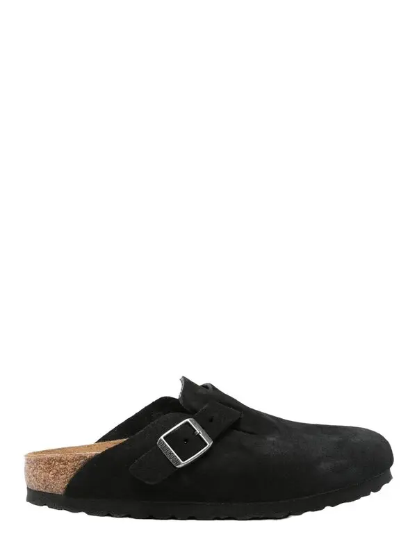 BIRKENSTOCK Boston Suede Mule - Black