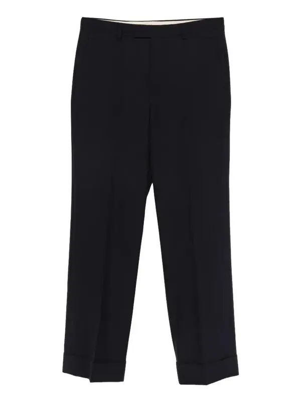 Valentino Garavani Wool Trouser With Cuff - Blue