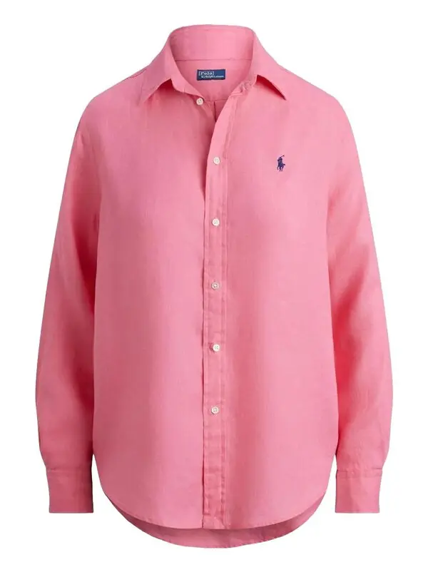 Polo Ralph Lauren Linen Button-down Shirt - Pink & Purple