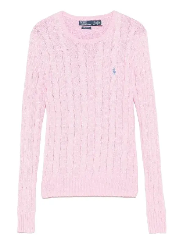 Polo Ralph Lauren Slim Fit Cable-knit Pullover - Pink & Purple
