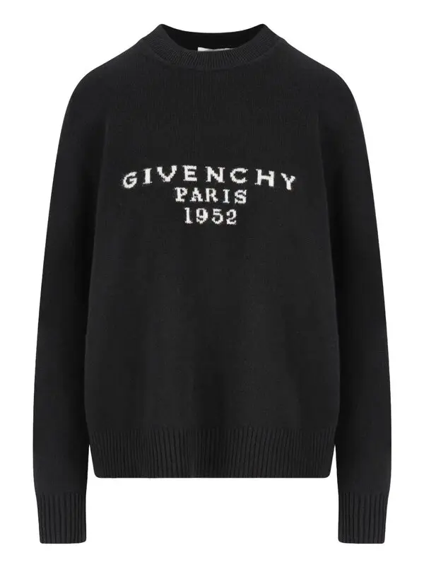 Givenchy Wool And Cashmere Pullover With Paris 1952 - Black