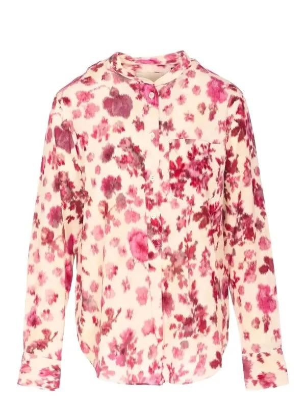 Isabel Marant Printed Silk Blouse - Pink & Purple