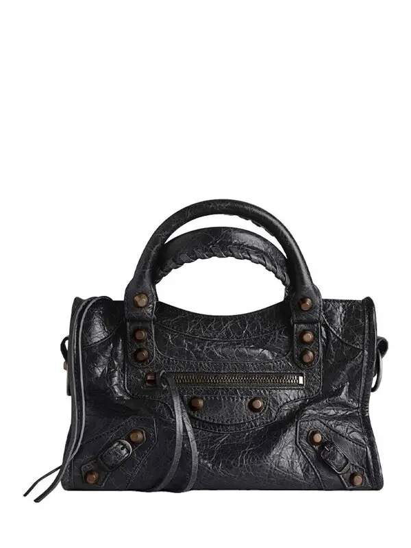Balenciaga Le City Mini Arena Leather Bag - Black