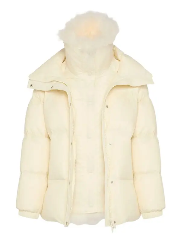 YVES SALOMON Ys Army Collection Medium Length Down Jacket - Nude & Neutrals