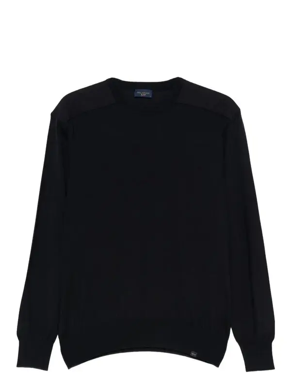 Paul & Shark Crew Neck Wool Pullover - Black