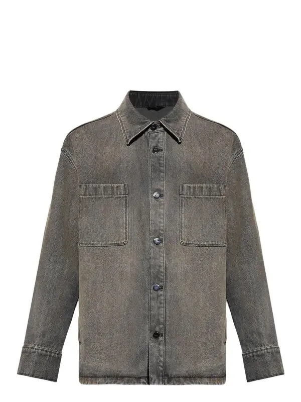 Fendi Gray Overdye Denim Shirt - Grey