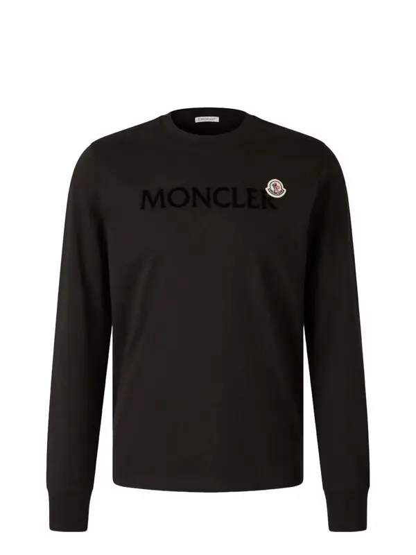 Moncler Cotton Logo Sweatshirt - Black