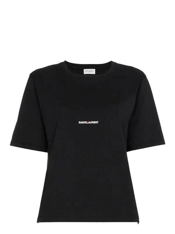 Saint Laurent Printed Logo T-shirt - Black