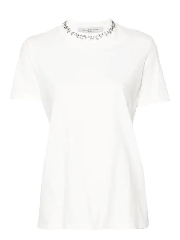 GOLDEN GOOSE Cabochon Crystal T-shirt - White