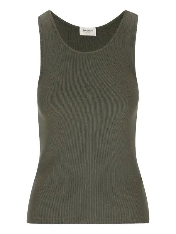 Saint Laurent Cassandre Tank Top - Green