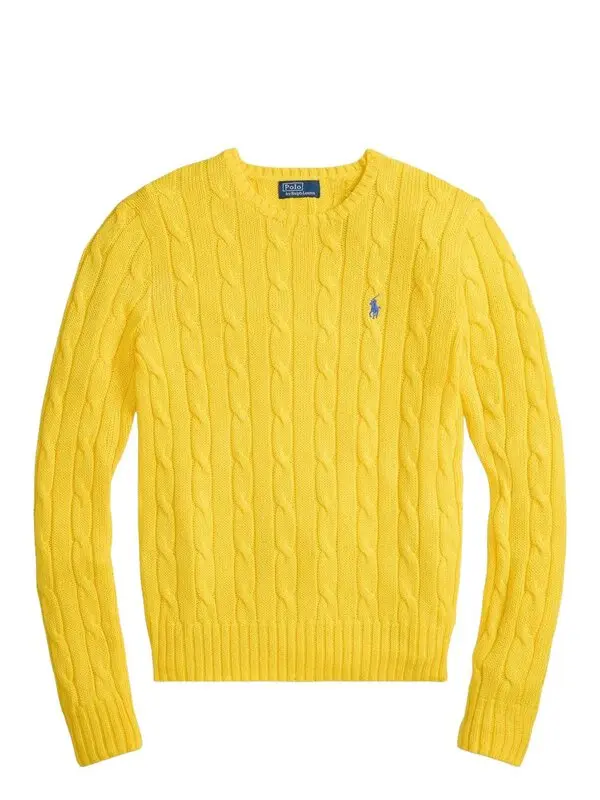 Polo Ralph Lauren Slim Fit Cotton Cable-knit Pullover - Yellow & Orange