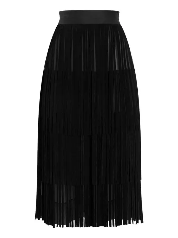 Dolce & Gabbana Silk Organza Midi Skirt - Black