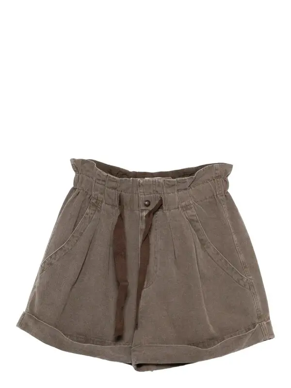 MARANT ETOILE Nirma Linen And Cotton Shorts - Metallic