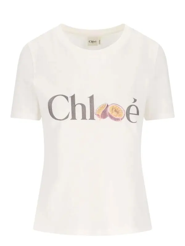 Chloé Passion Fruit Print Cotton T-shirt - White