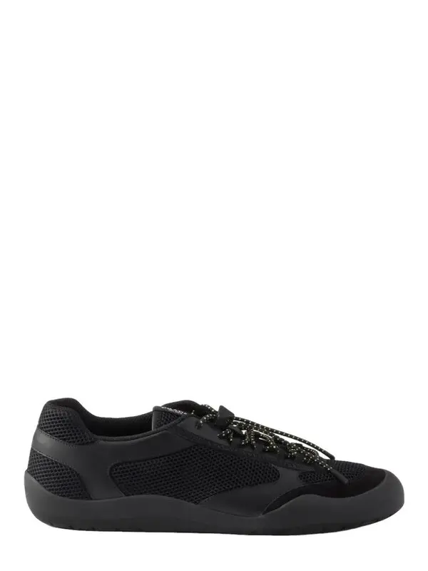 Prada Speedrock Leather And Mesh Sneakers - Black