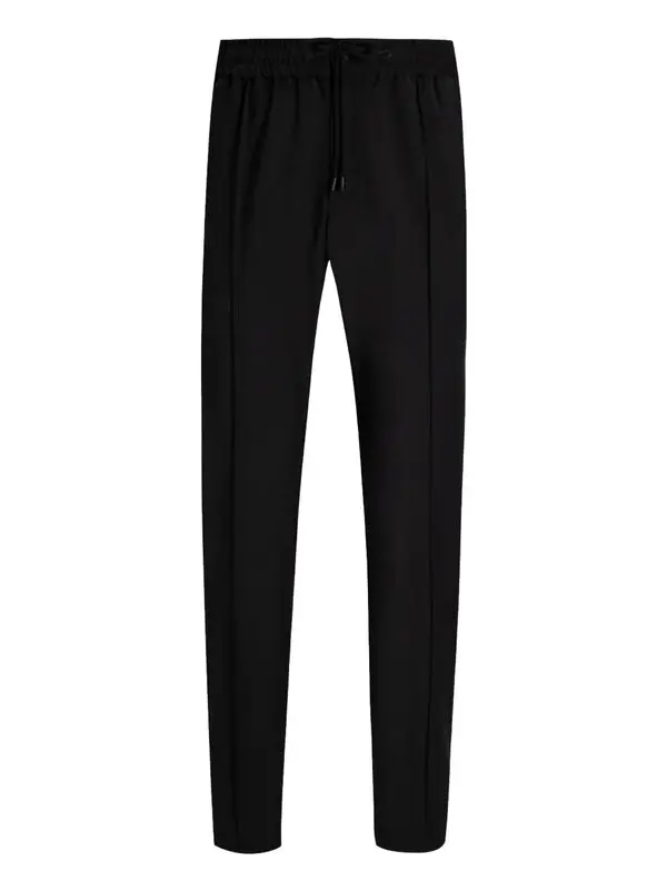 Dolce & Gabbana Tapered Wool Blend Pants With Drawstring Waist - Black