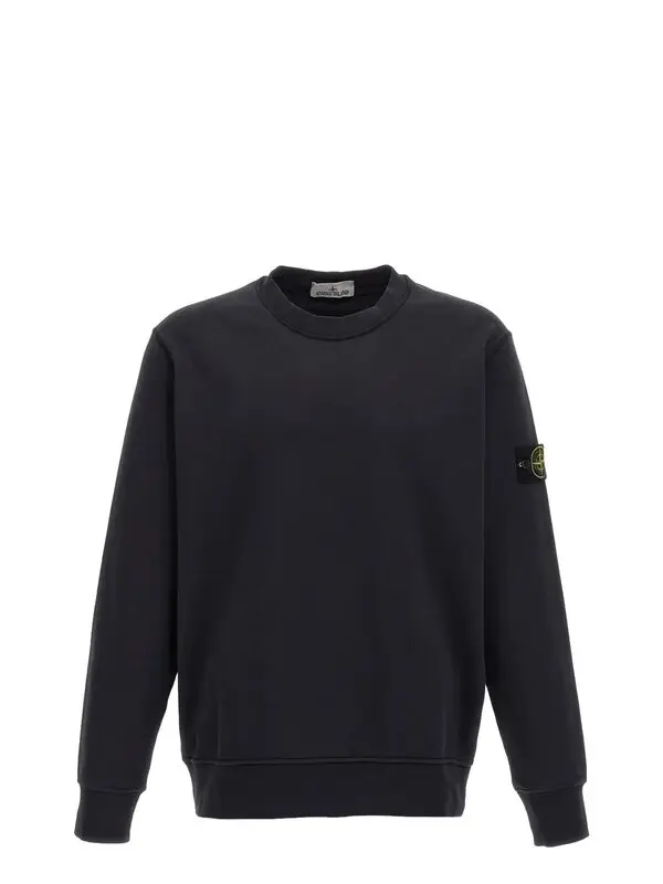 Stone Island Regular Fit Cotton Sweatshirt - Black