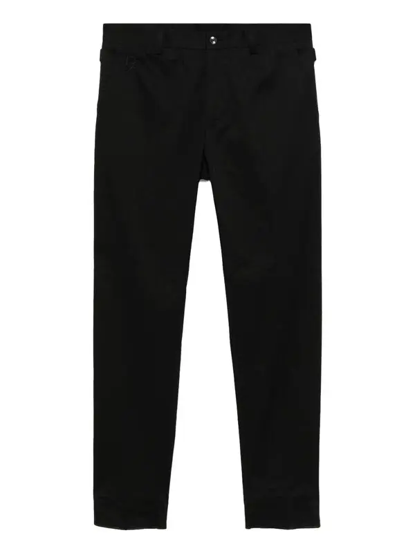 Dolce & Gabbana Logo-embroidered Tapered Trousers - Black