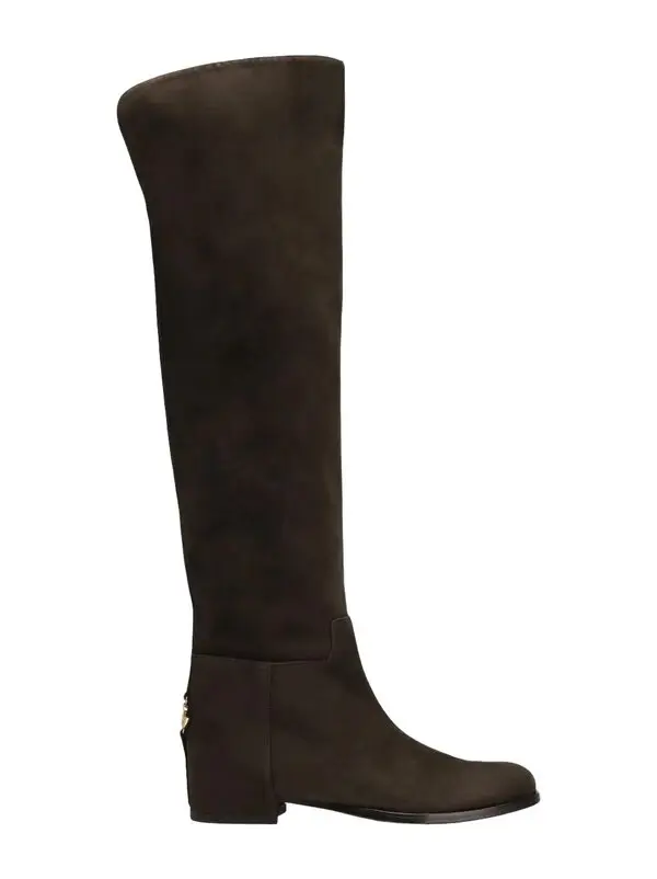 Dolce & Gabbana Knee-high Suede Boots - Brown