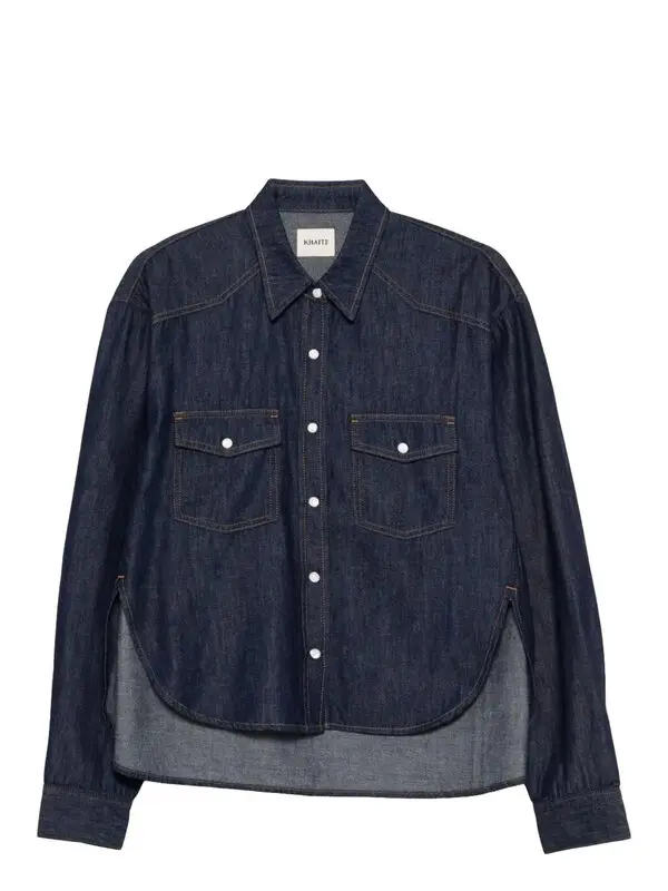 Khaite Grenon Crop Denim Shirt - Blue