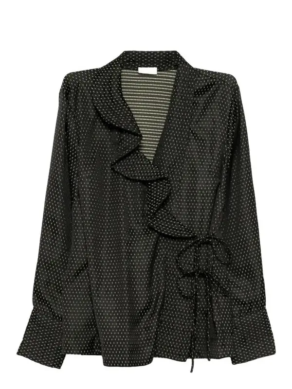 Dries Van Noten Calberton Ruffle Shirt - Black