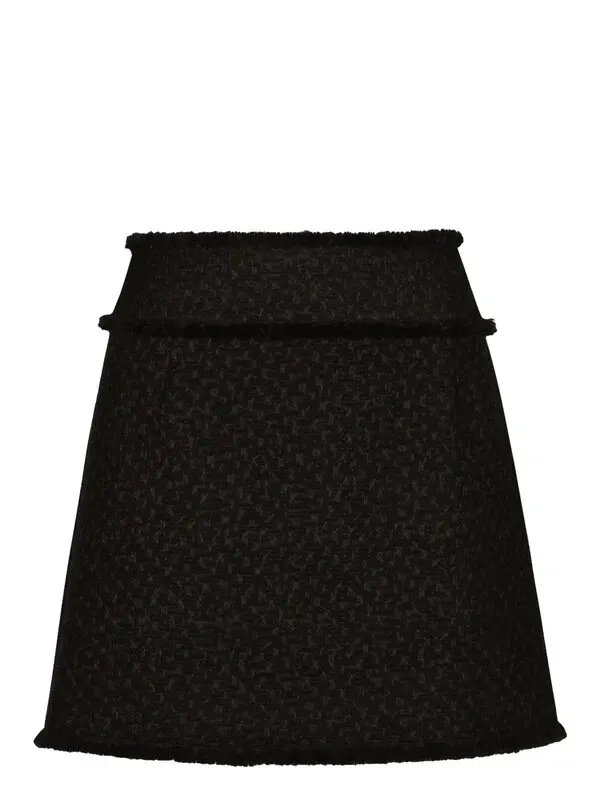 Dolce & Gabbana Raschel Tweed Miniskirt - Black