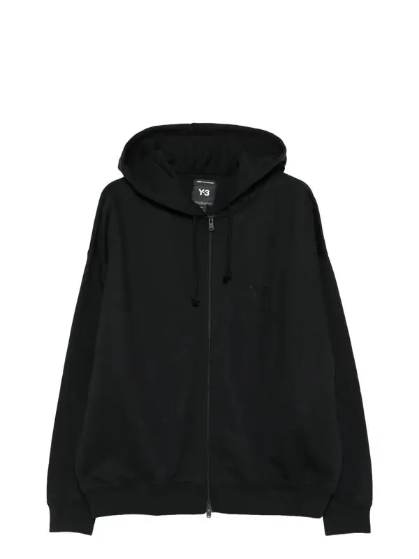 Y3 Brushed Terry Zip-up Hoodie - Black