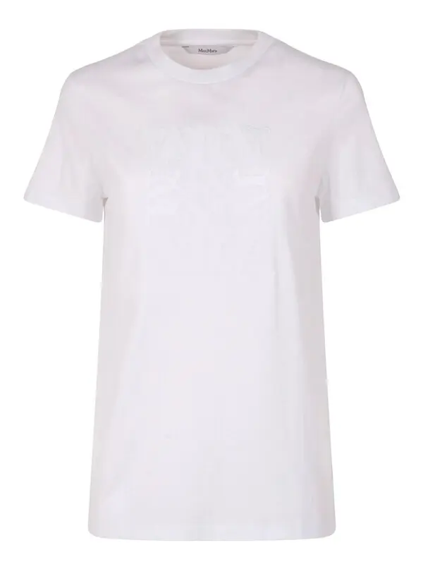 Max Mara Cotton T-shirt With Embroidery - White