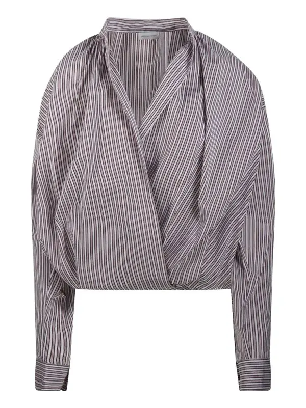Dries Van Noten Cenver Striped Blouse - Brown