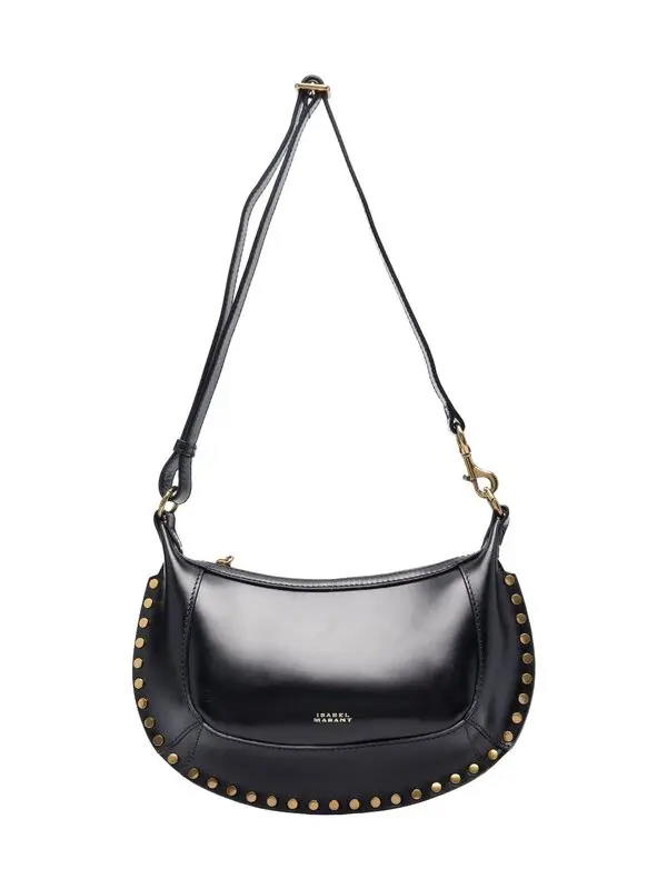 Isabel Marant Oskan Moon Studded Shoulder Bag - Black