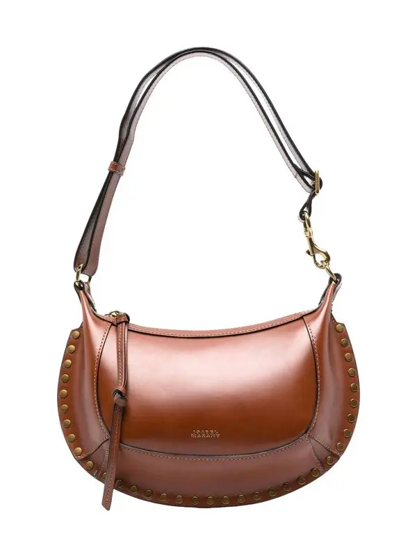 Isabel Marant Oskan Moon Studded Shoulder Bag - Brown