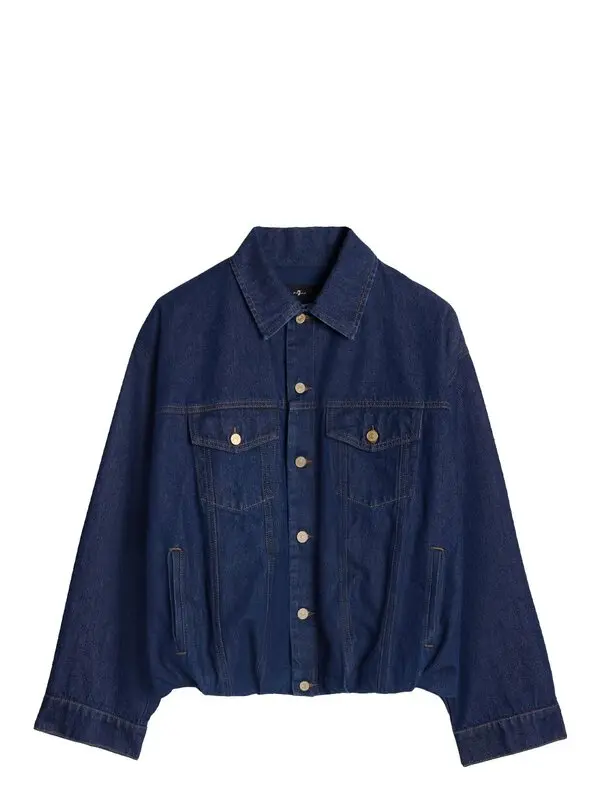 7 For All Mankind Denim Bulky Jacket - Blue