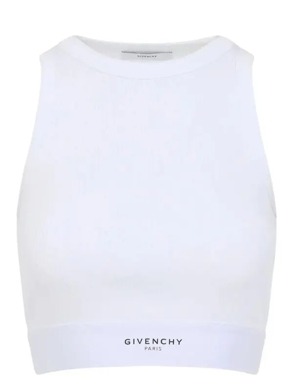 Givenchy Cropped Tank Top With Band - White