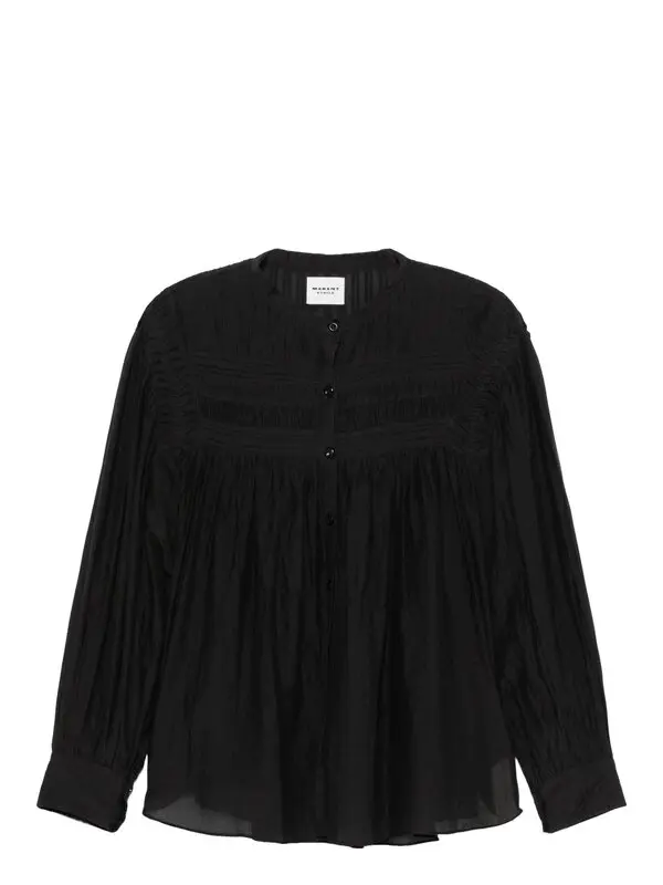 MARANT ETOILE Cotton Blend Plalia Blouse - Black