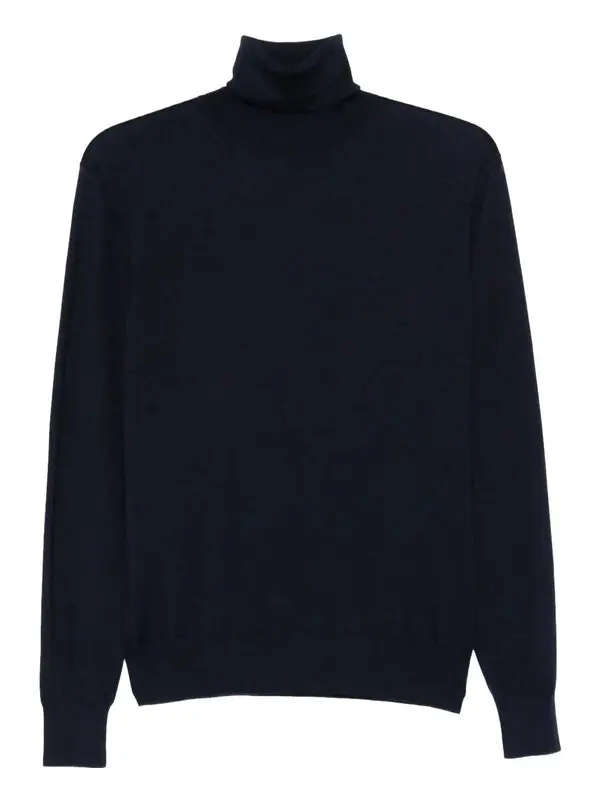 Saint Laurent Cashmere, Wool, And Silk Turtleneck - Blue
