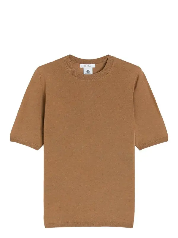 Max Mara Short Sleeve Wool Sweater - Brown