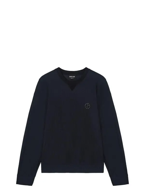 Giorgio Armani Technical Waffle Sweatshirt - Black