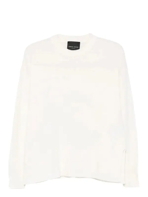 ROBERTO COLLINA Crew Neck Sweater - White