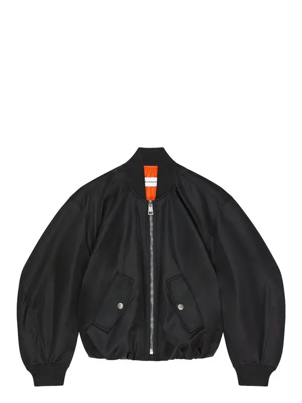 Givenchy Bomber Crop Cocoon Jacket - Black