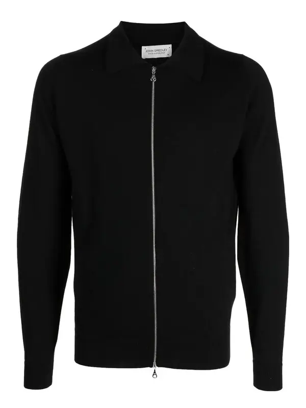 John Smedley Alston Zip Cardigan - Black