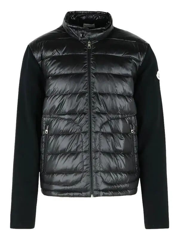 Moncler Wool Padded Zip-up Cardigan - Black